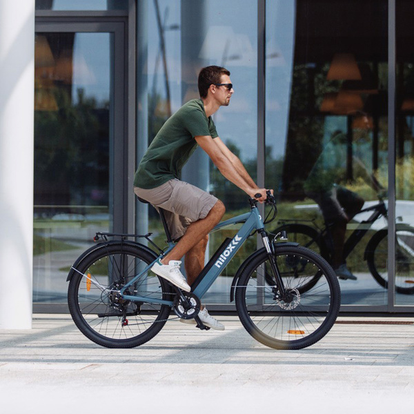 Electric trekking bicycle 21 gears NILOX DOC E-BIKE X7 Blue 27.5 ...