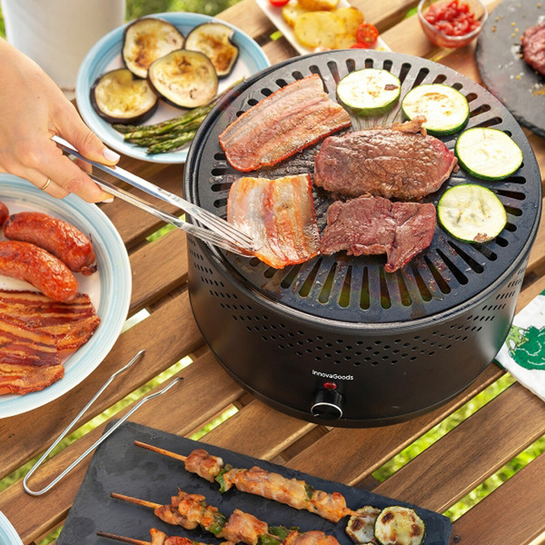 Portabel smokeless charcoal barbeque CleanQ InnovaGoods V0103886 ...