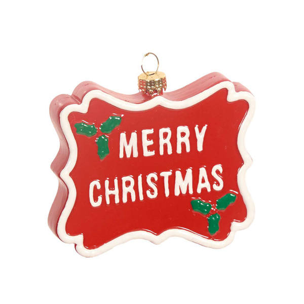 Merry Christmas sign red 9,4x1,8x8 cm | Telemarketing Store